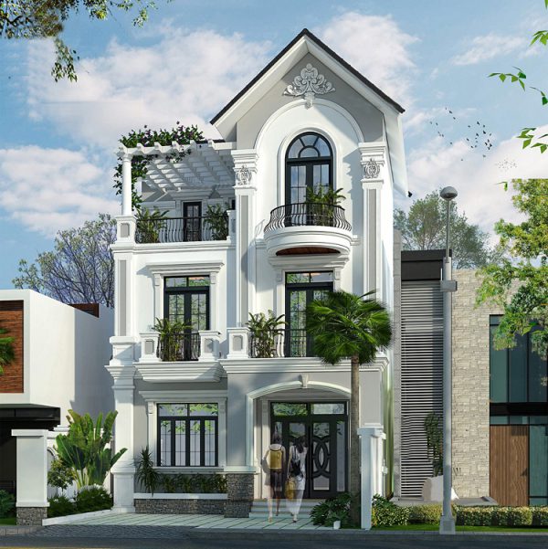 Chia sẻ miễn phí 15+ mẫu nhà mặt tiền 6m 3 tầng tân cổ điển đẹp