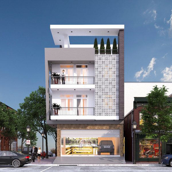 FULL mẫu nhà phố kết hợp kinh doanh mặt tiền 8m ấn tượng